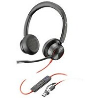 POLY Blackwire 8225 Stereo MS Teams Cert USB-C Headset + USB-CA Adapter ...
