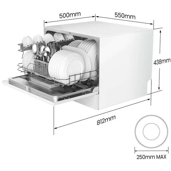 COMFEE KWH-TD602E-W MINI MASINE ZA PRANJE SUDOVA