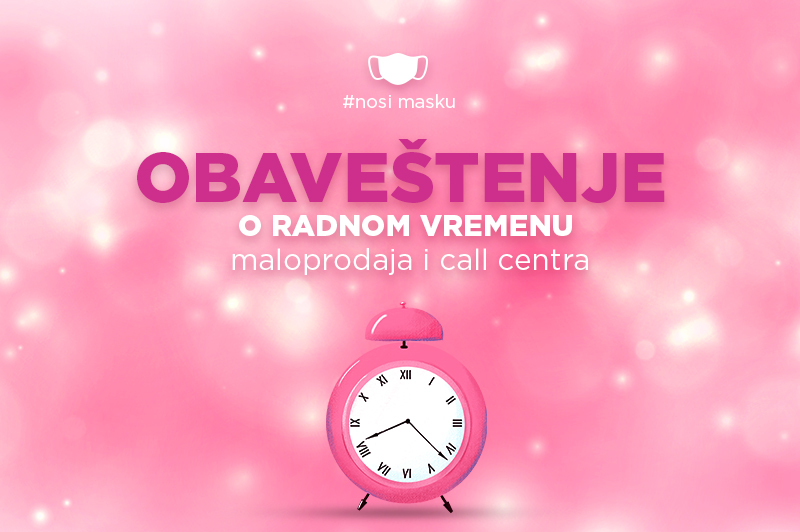 Obaveštenje o radnom vremenu - Tehnomedia